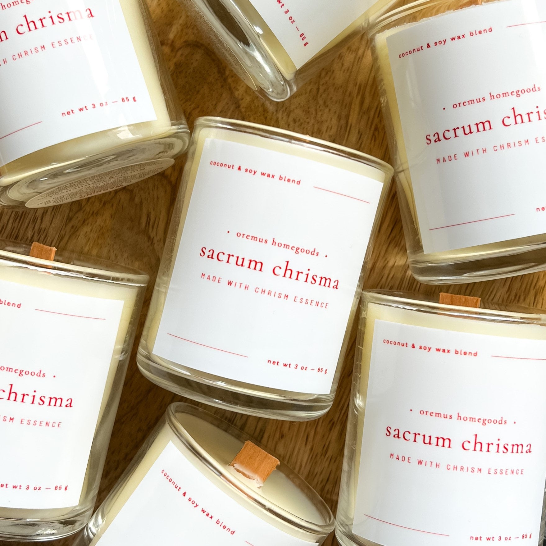 Wholesale Sacrum Chrisma Candle with Crackling Wooden Wick