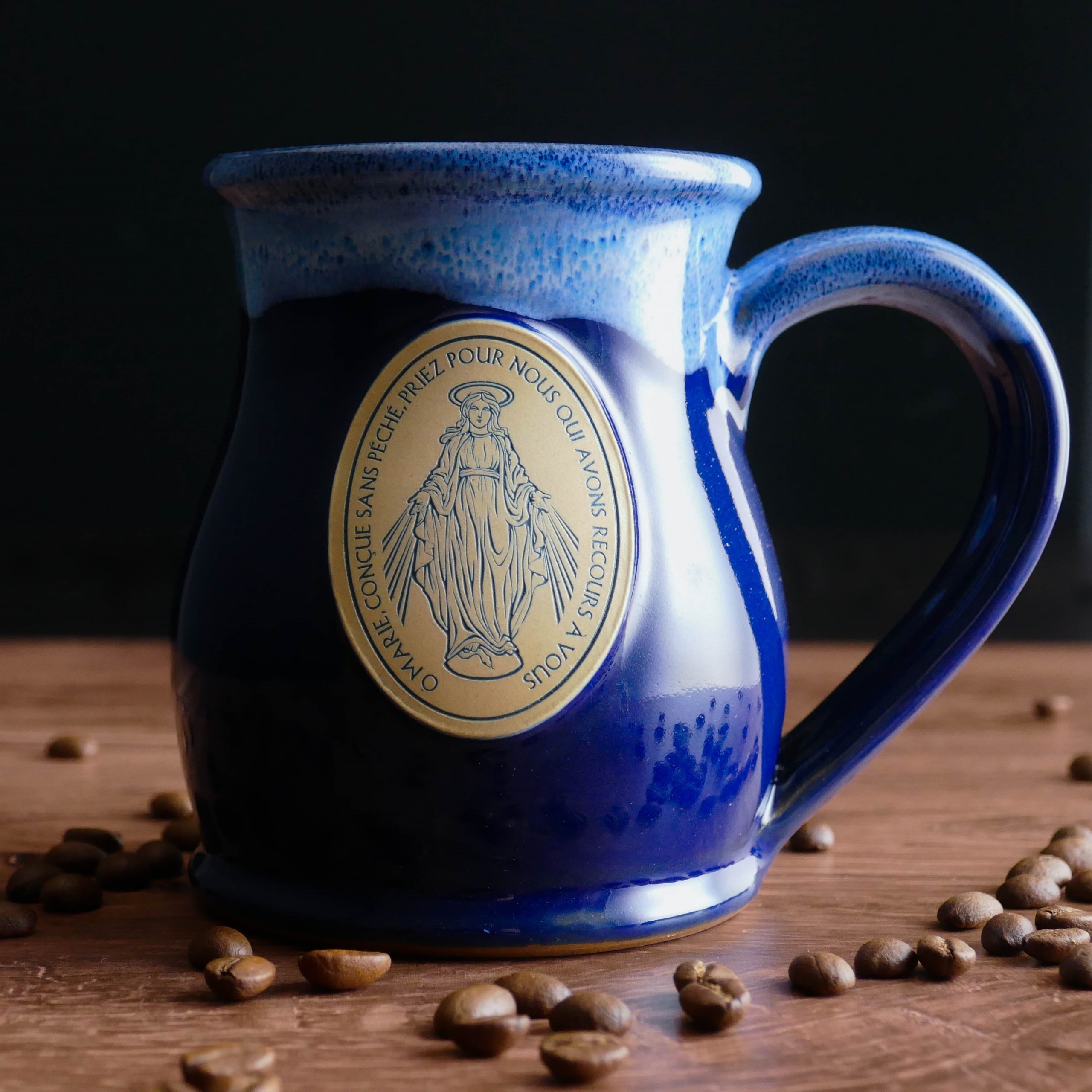 Vintage Miraculous Medal Tall Belly Mug | Oremus Homegoods